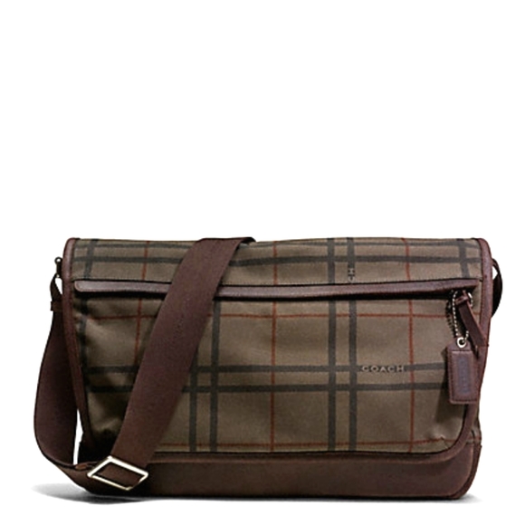 Coach | Bags | Final Price Coach Camden Canvas Tattersall Unisex Messenger Bag | Poshmark